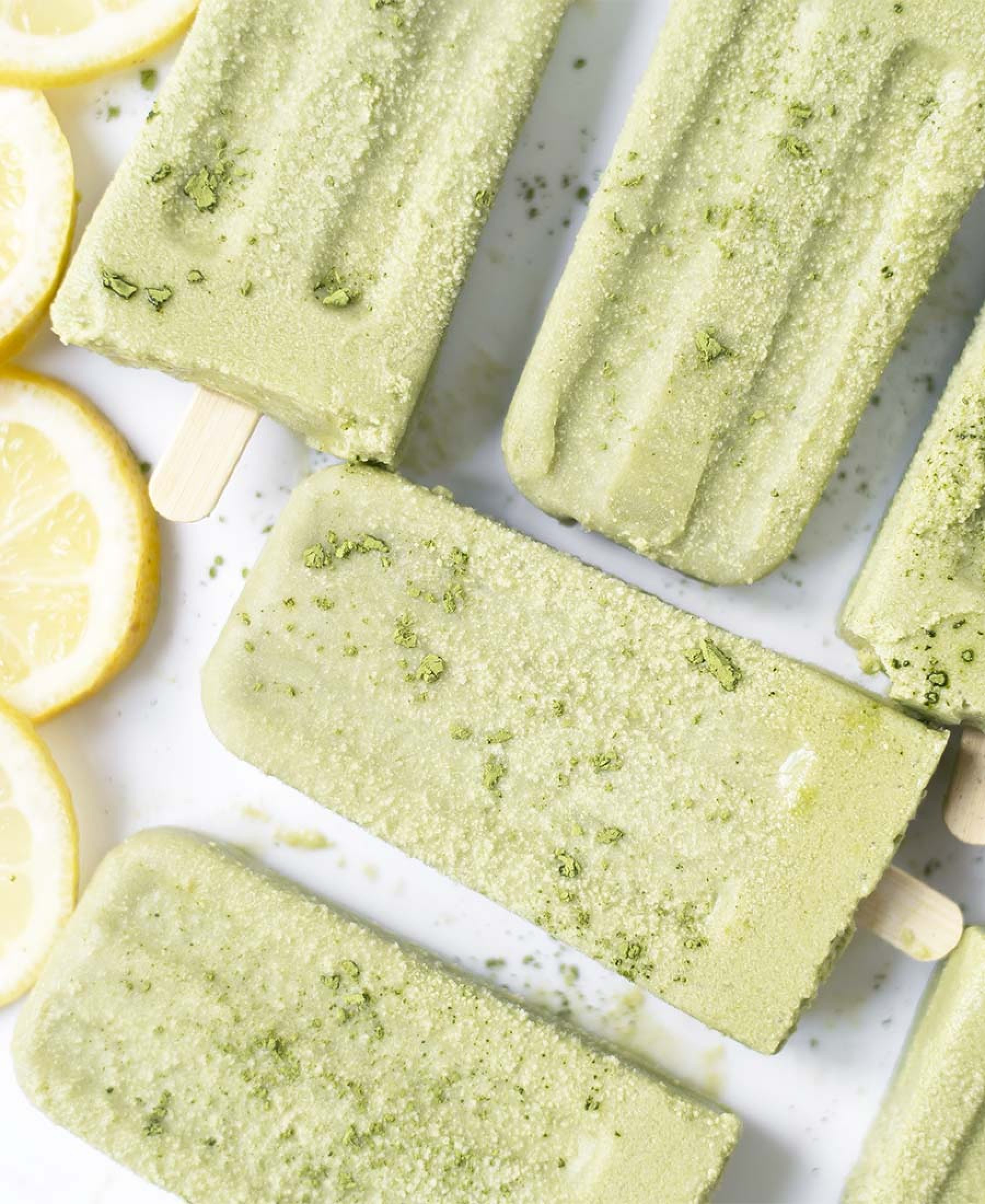 Matcha Popsicles With Honey & Lemon – Whisk In Wellness